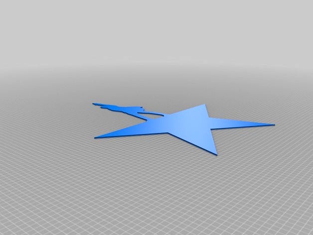 Hamilton the Musical silhouette logo by joeltelling 3d model