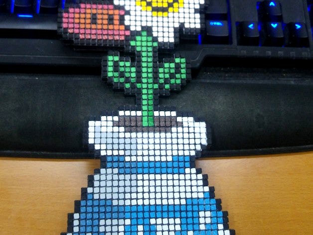 8 Bit Flower Bouquet by Nightcrispy 3d model
