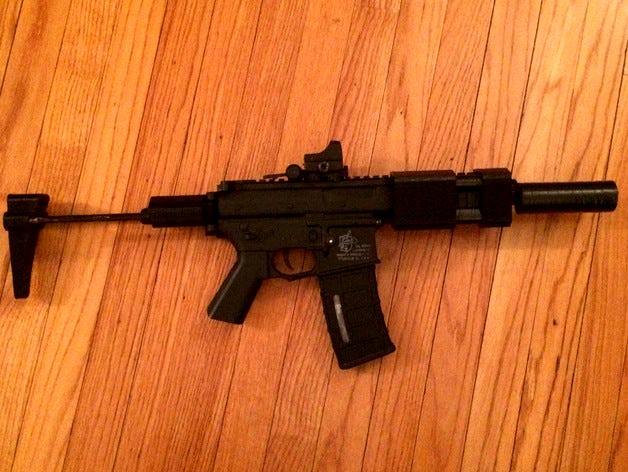 airsoft PDW / M4 stock by Pisu 3d model