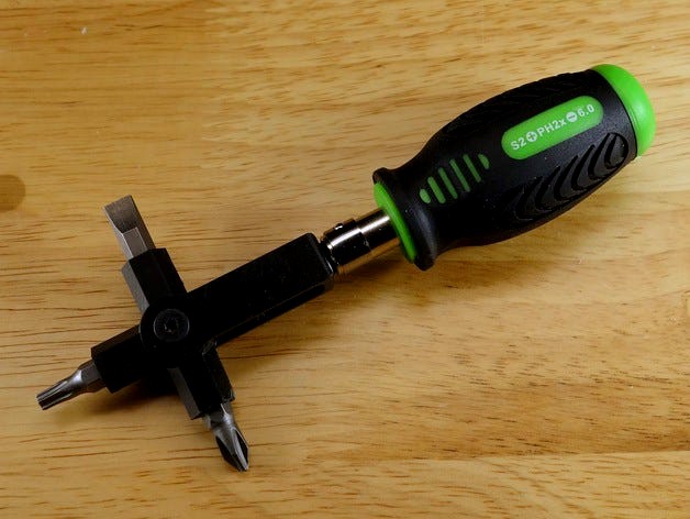 Rotating Head Selectable Screwdriver by crreed 3d model