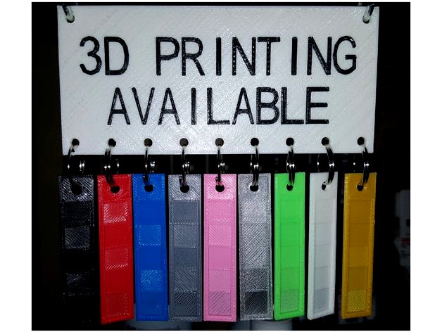 3D Printing Available Sign With Swatches by standardselectronics model