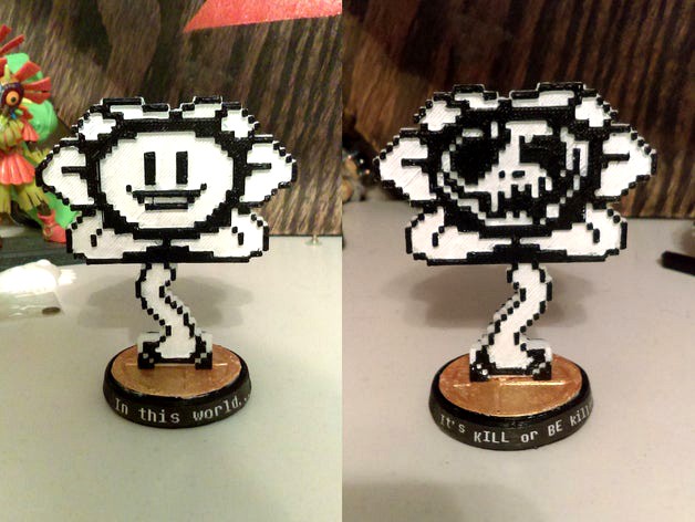 Undertale - Flowey Double-Sided Figure by sarasandwich 3d model