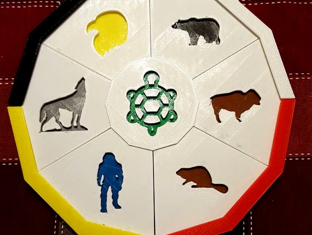 7 Teachings Anishinaabe / Ojibwe Medicine Wheel by chiefrentageek 3d model