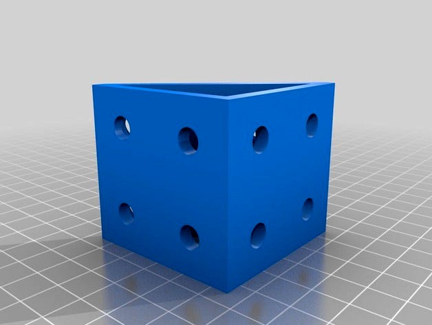 Corner Block With 8 Recessed Screw Holes by ShuttleSpace 3d model
