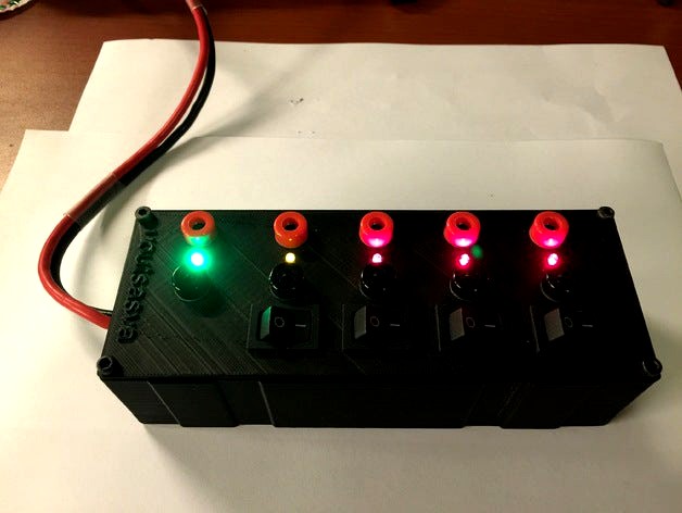 PowerStrip - Fuse Protected Power Distribution Board by voutsasva 3d model