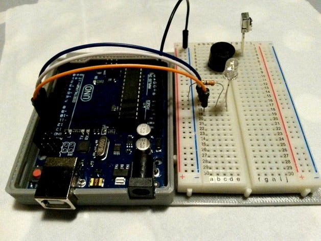 Arduino uno case + small breadboard platform by CaptainPicar3d model