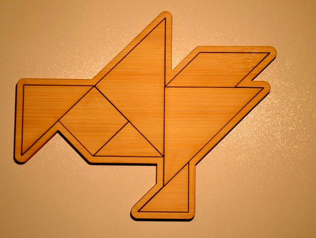 Tangram Goose puzzle by Lies 3d model