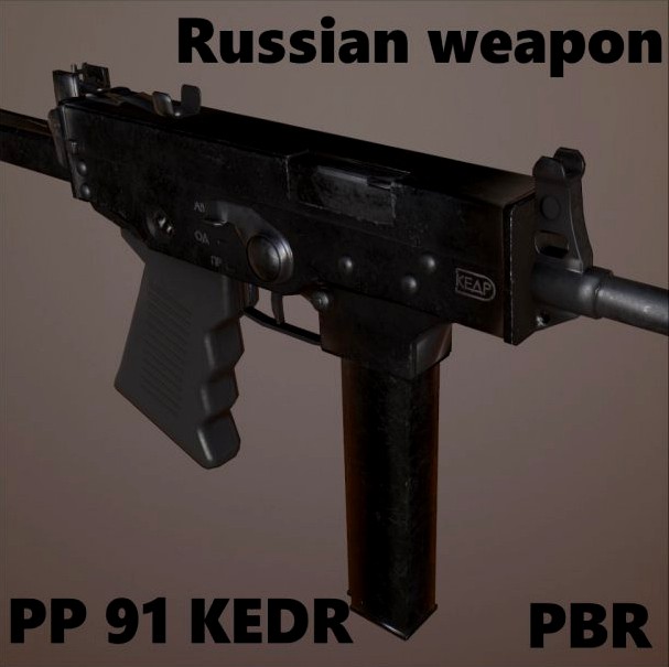 Russian weapon PP 91 KEDR 3D Model