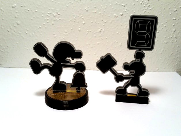 amiibo Base Plus Mr. Game & Watch by carjo3000 3d model