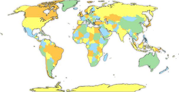 Political World Map 3D Model