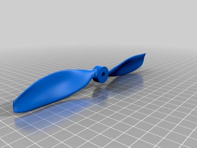 printable drone propeller v2 two blade by bigcnc 3d model