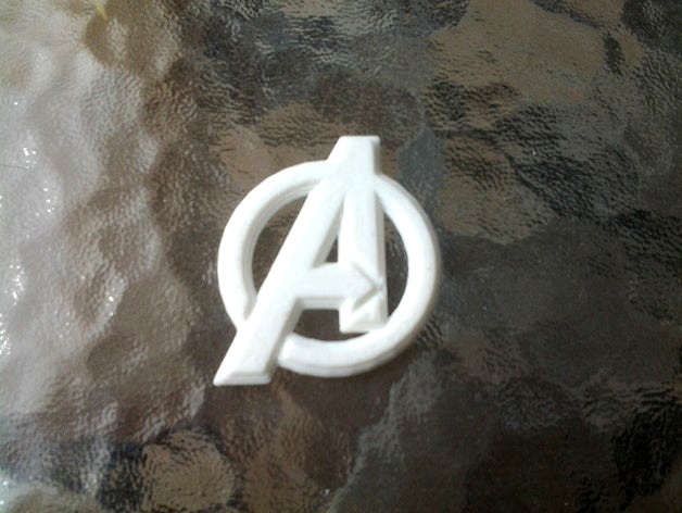 Avengers logo with relief by nixiano 3d model