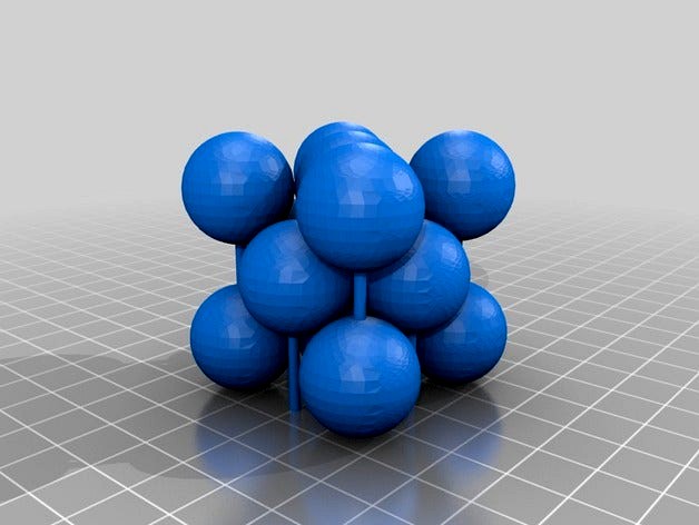 Face-Centered Cubic Unit Cell with Full Atoms by JOlsonite 3d model