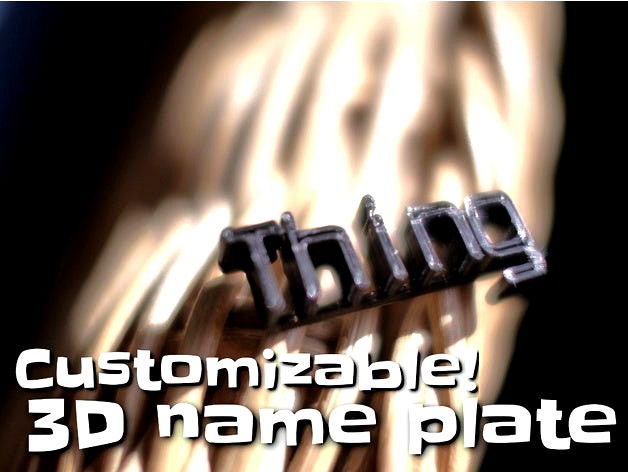Customizable 3D name plate by makkuro model