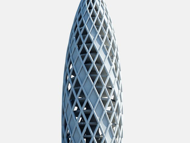 Gherkin Skyscraper by ArchitectureKIT 3d model