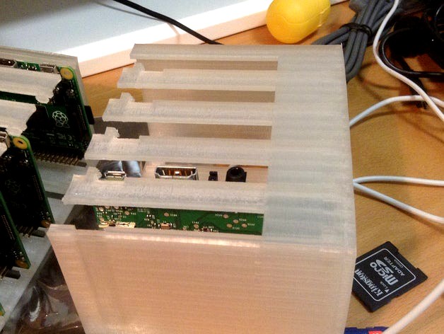 Customizable Raspberry PI 2 Cluster Rack by rcarmo 3d model