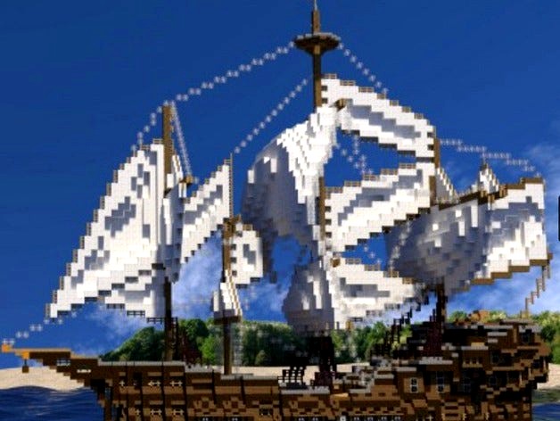 Minecraft Medieval Ship by wmchris 3d model