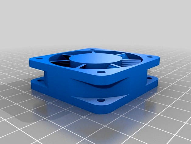 OpenSCAD parametric fan model by GelatinousSlime 3d