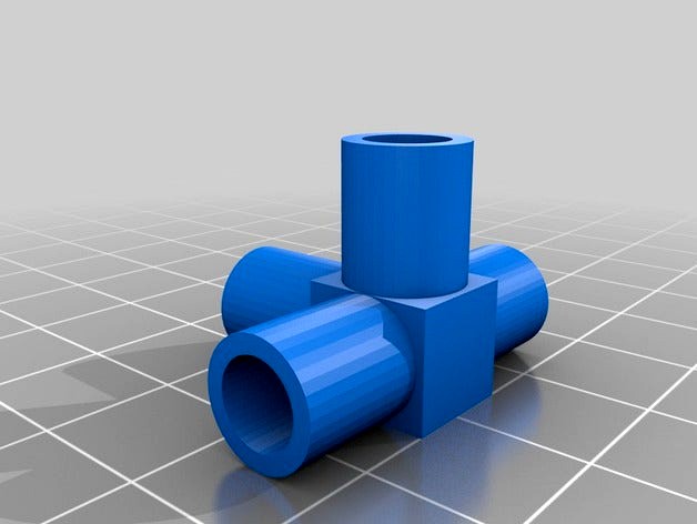 Multi dimension connector diam 6 by Sbrunel 3d model