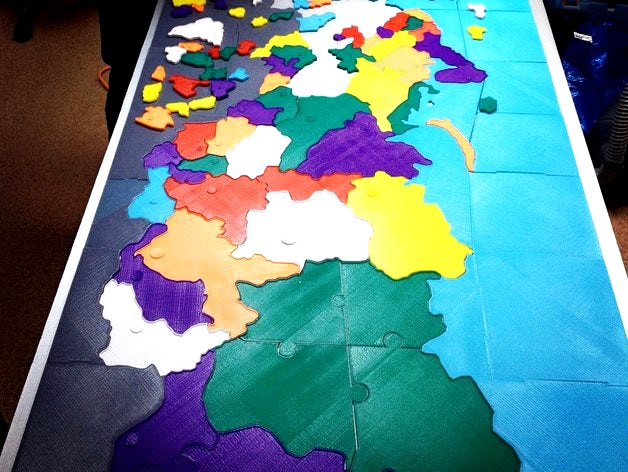 map of Russia, 3D printed, puzzle edition. by NoZloy model