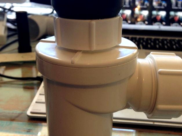 50mm to 40mm threaded low profile plumbing adapter by JBFromOZ 3d model