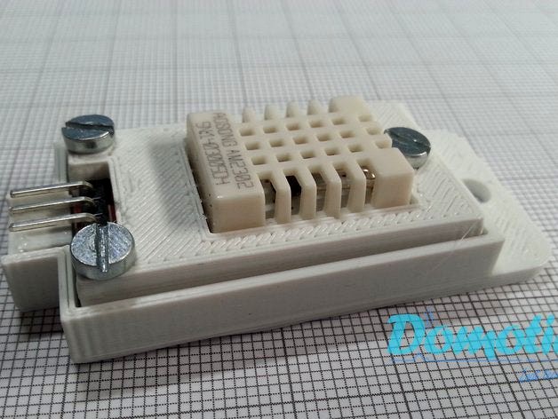 DHT22 - AM2302 Keyes module wall mount casing by DomoticX 3d model