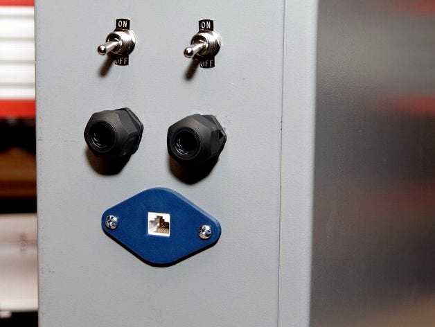 Panel Mount for Ethernet Jack Inline Coupler by Danno1 3d model