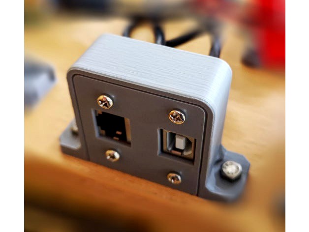 Mount for Adafruit USB-B / Ethernet Panel Mount Cables by thingster 3d ...