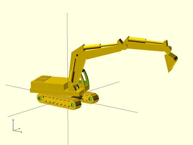backhoe N scale by wassi 3d model