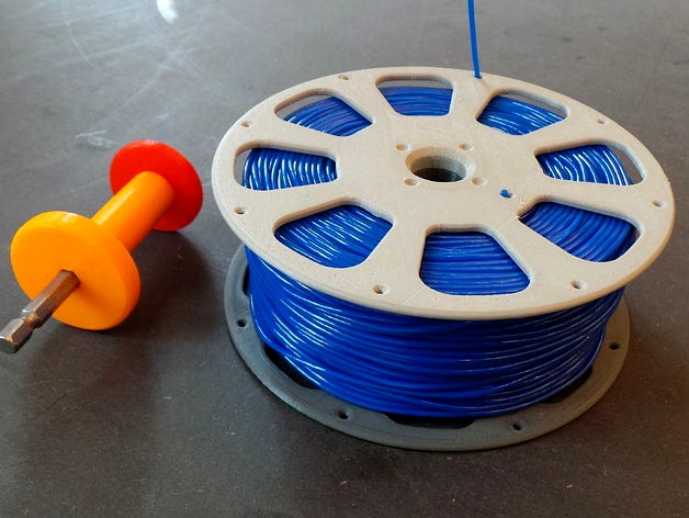 3D-printable split filament spool with threaded joint (135 mm) by ...