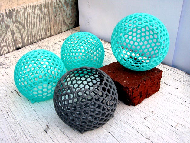 Spherical Container from Hexagons by pmoews 3d model