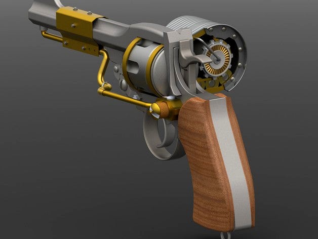 Bioshock Revolver by lilykill 3d model