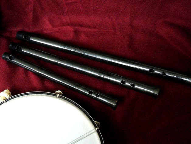 Tabor pipes in G, Bb, C, and D by pfh 3d model