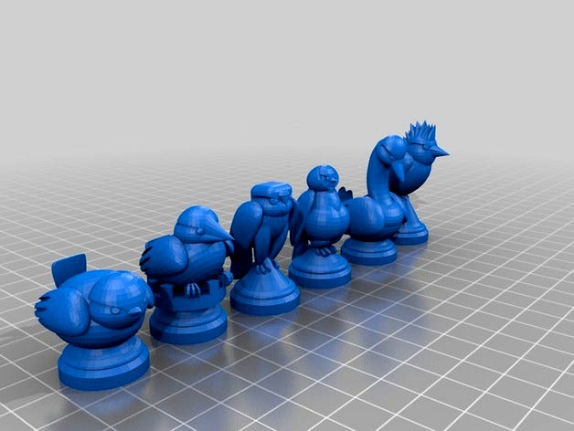 Bird Chess Set by IggiDee 3d model