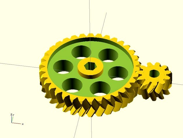 RepRap Pro Ormerod iamburnys Extruder Gears - Parametric - Double Helix ...