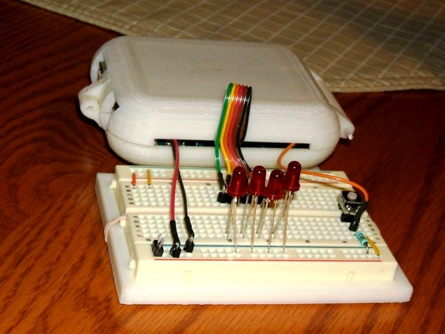 Arduino Uno Clamshell Case and Breadboard Fixture by gbgarrot 3d model