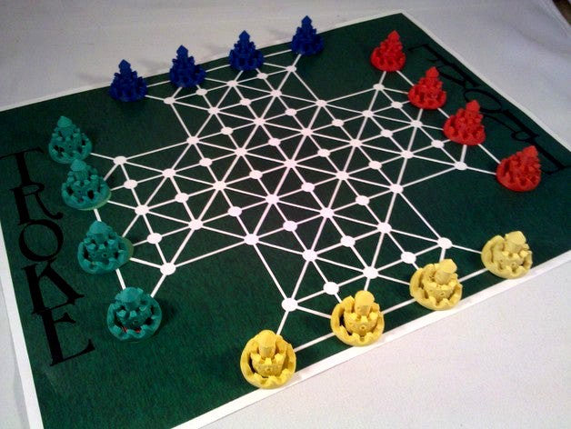 Troke Game Pieces and Board 3D Print and Play by cymon model