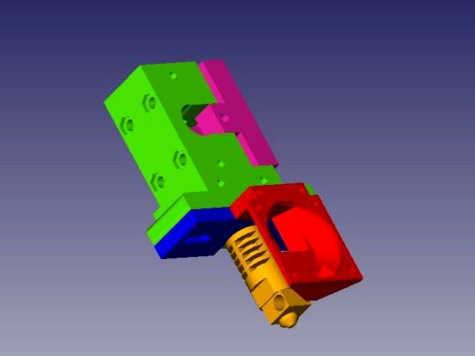 Prusa I3 spring loaded idler extruder by chris33 3d model