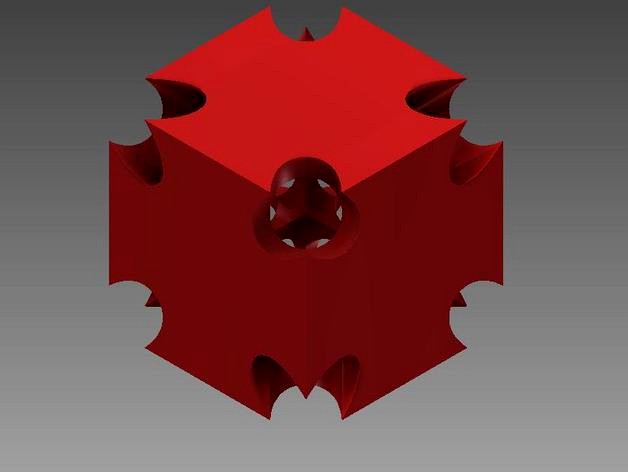 Curved hole cube by 2Fast4U 3d model