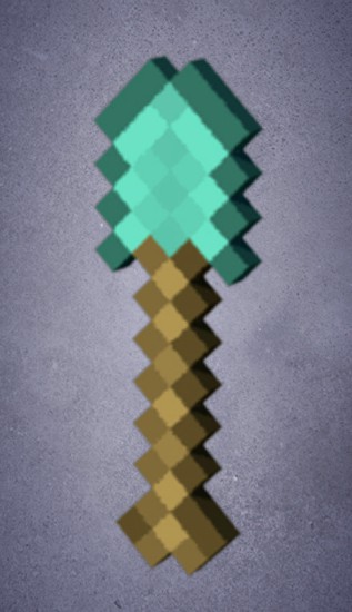 Rigged Minecraft Shovel 3d model