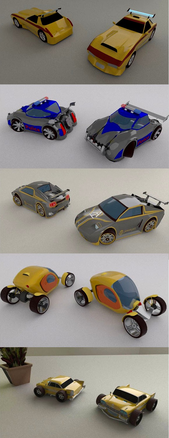 plastic toy car package 3d model