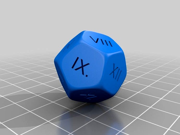 Dice - Dodecahedron (12 faces) by mattheus 3d model