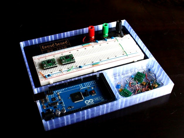 Arduino Mega, Breadboard, and Tray by Salted 3d model