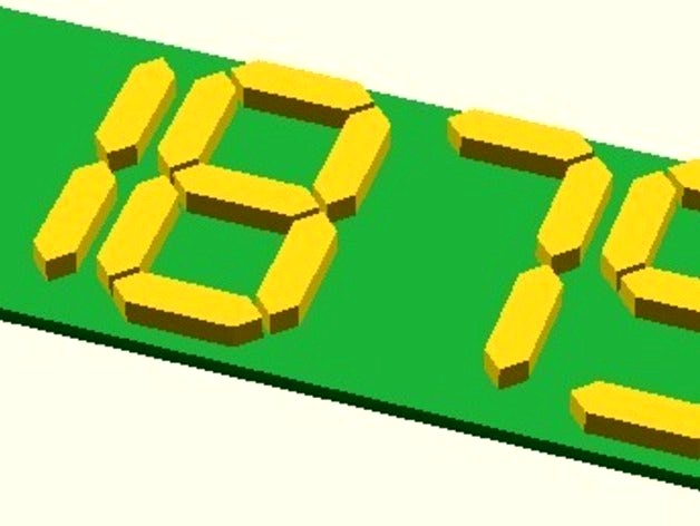 Seven Segment Digits in OpenScad by WilliamAAdams 3d model