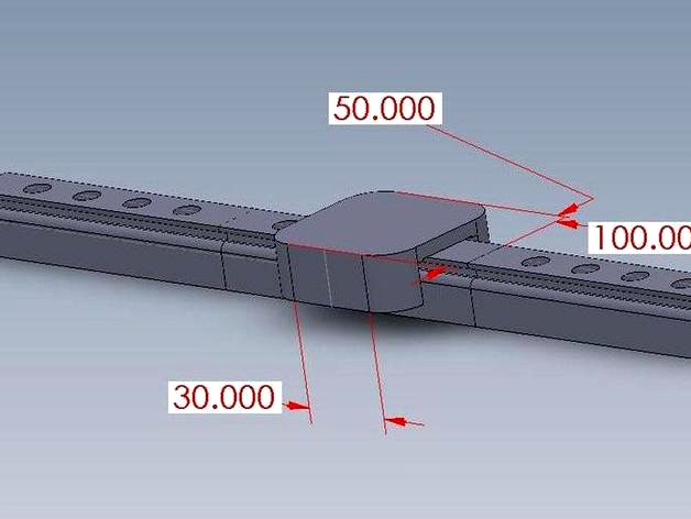 Printable Linear Bearing and Rail System - Draft 1 by Corwin 3d model