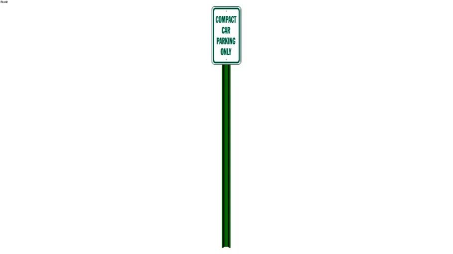 Compact car parking sign 3d model