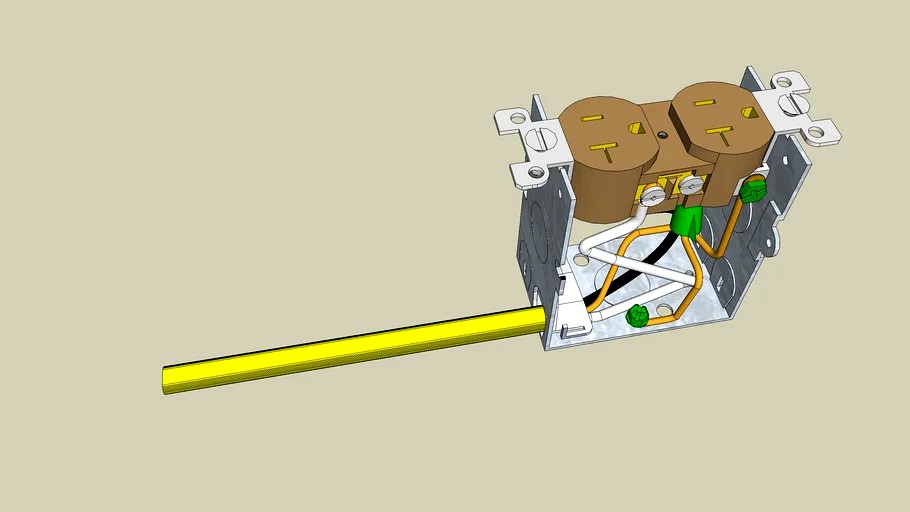 Wired receptacle box 3d model