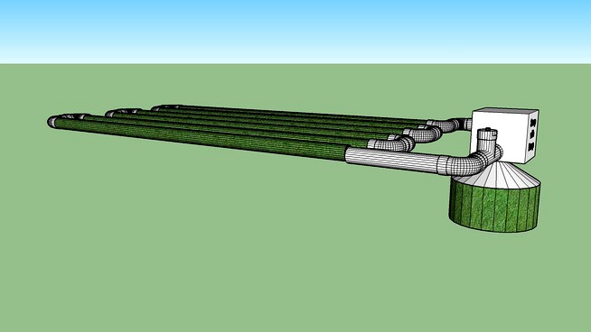 Closed loop photobioreactor 3d model