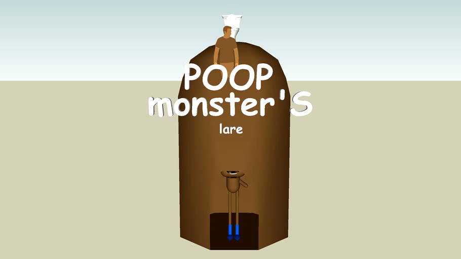 The poop monster in his lare 3d model