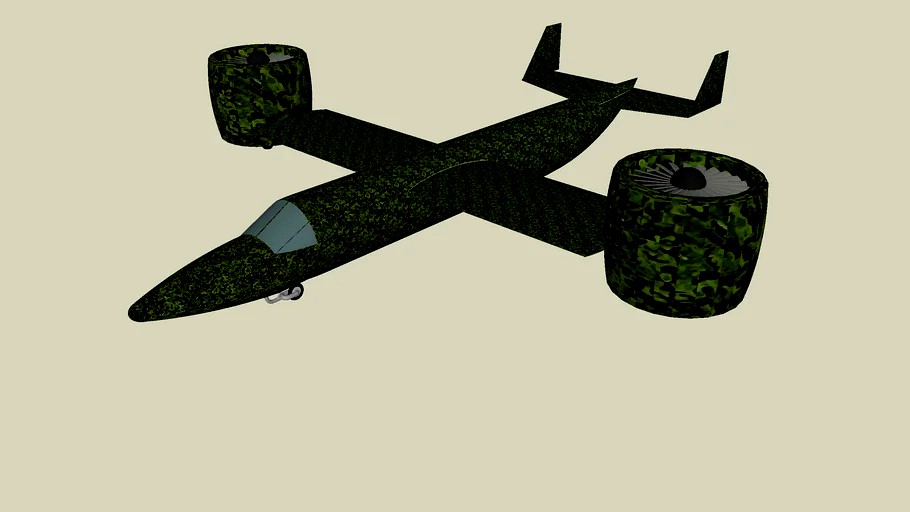 Military VTOL Aircraft (camo) 3d model